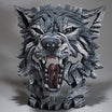 Edge Sculpture Wolf Bust Grey by Matt Buckley – Artworx Gallery
