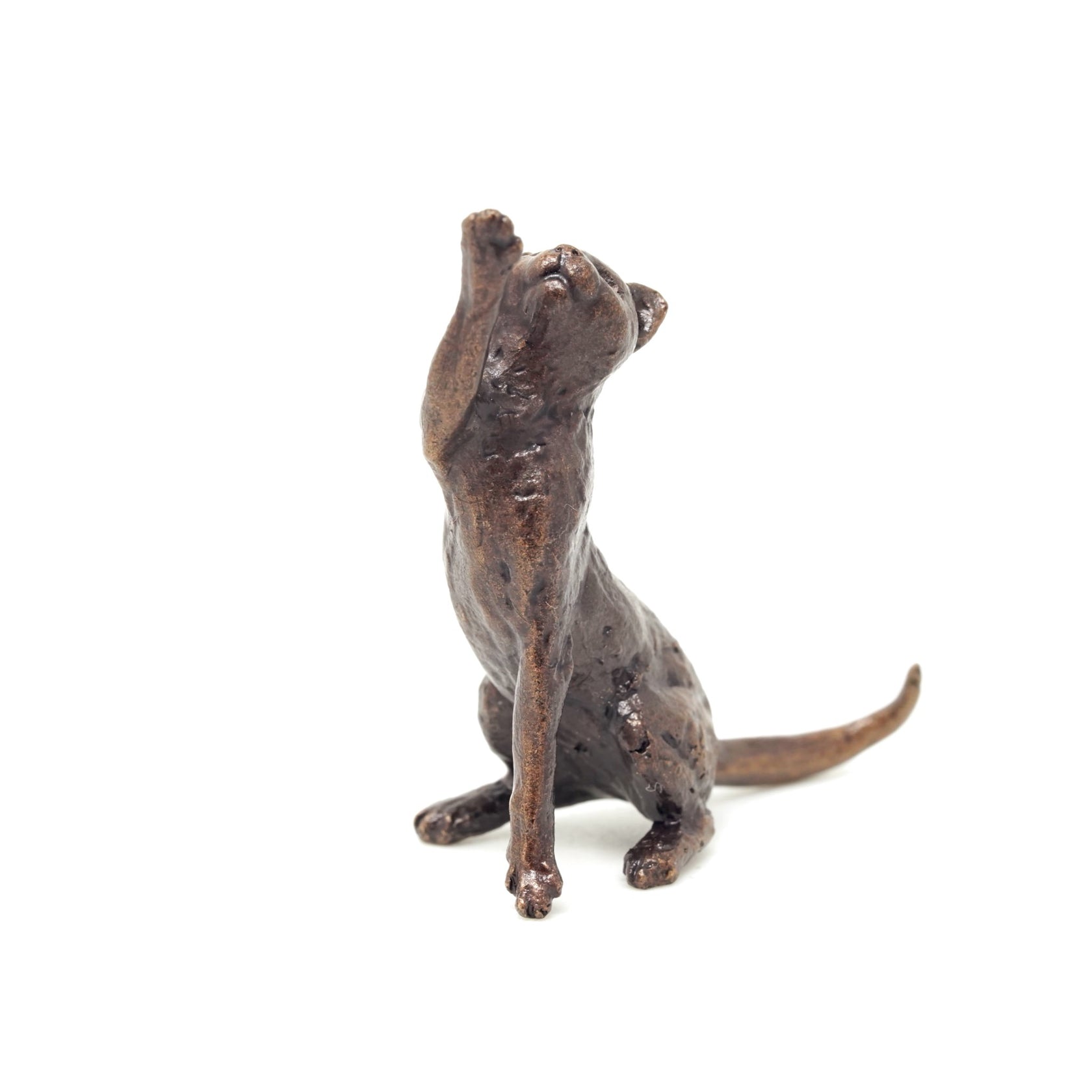 Cat Sitting Solid Bronze Miniature Sculpture from Butler and Peach ...