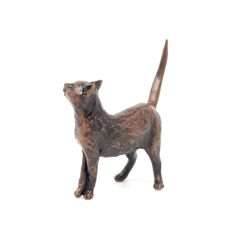 Cat Standing Solid Bronze Miniature Sculpture from Butler and Peach ...