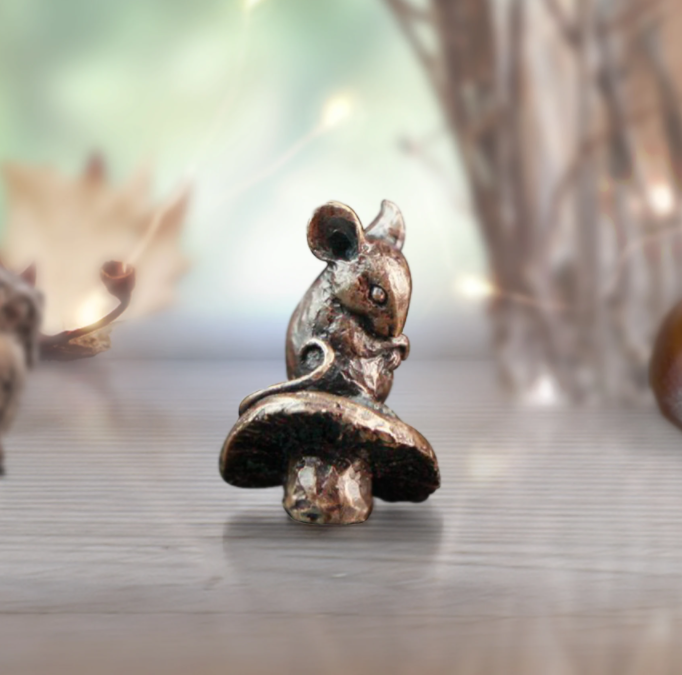 Mouse on Toadstool Bronze Miniature Sculpture from Butler and Peach ...