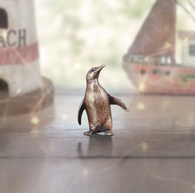 Penguin Solid Bronze Miniature Sculpture from Butler and Peach ...